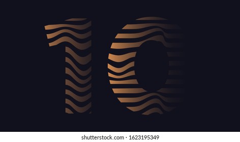 Ten 10 Number Vector Font Alphabet Stock Vector (Royalty Free) 1623195349