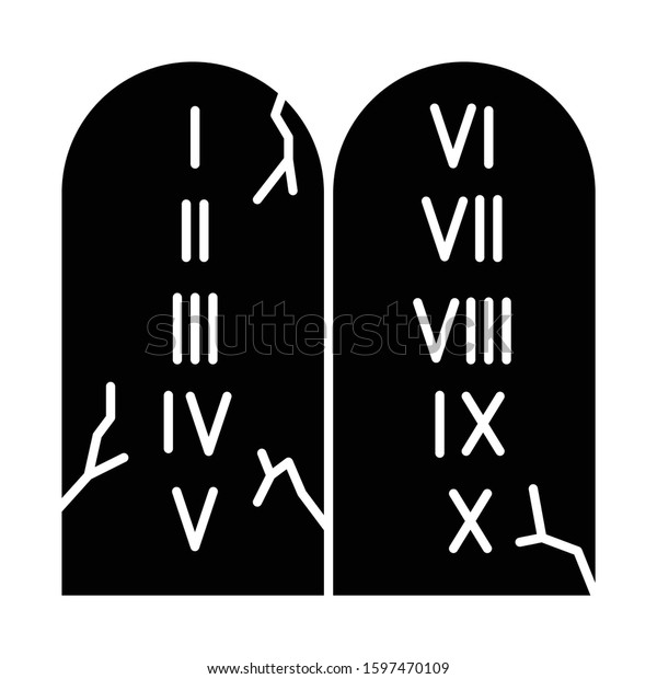 Ten Commandments Bible Story Glyph Icon Stock Vector (Royalty Free ...