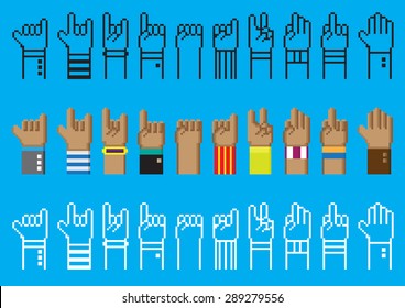 Ten Hand Sign Vector Pixel Art Stock Vector (Royalty Free) 289279556 ...