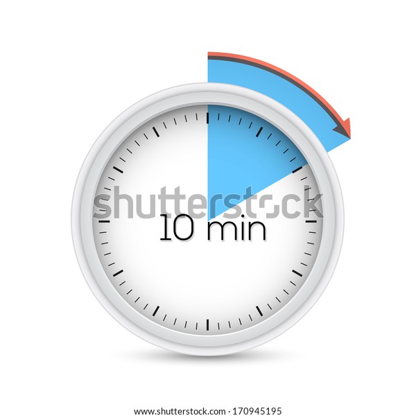 Ten Minutes Stopwatch Timer Vector Illustration: เวกเตอร์สต็อก (ปลอดค่า ...