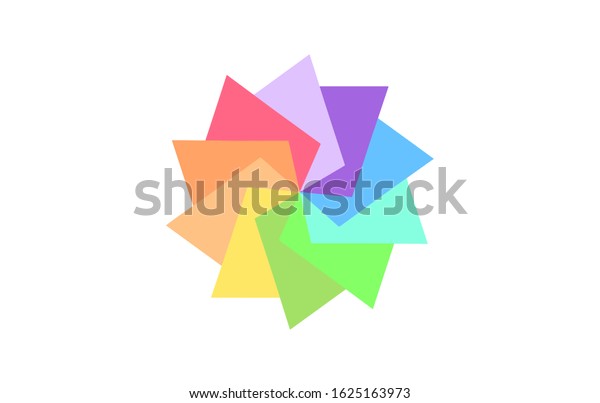 Ten Pointed Star Geometric Polygon Rainbow Stock Vector (Royalty Free ...