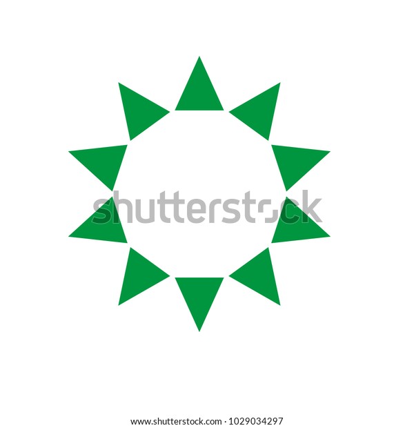 Ten Sides Pointed Star Logo Green Stock Vector (Royalty Free ...