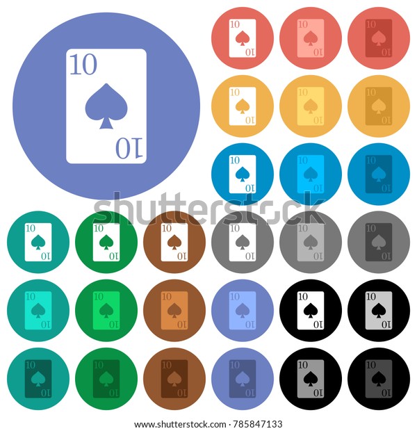 Ten Spades Card Multi Colored Flat Stock Vector (Royalty Free ...