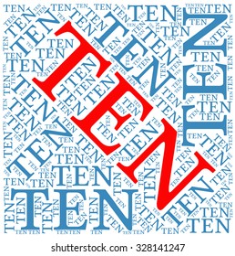 Ten Word Cloud On White Background Stock Vector (Royalty Free ...