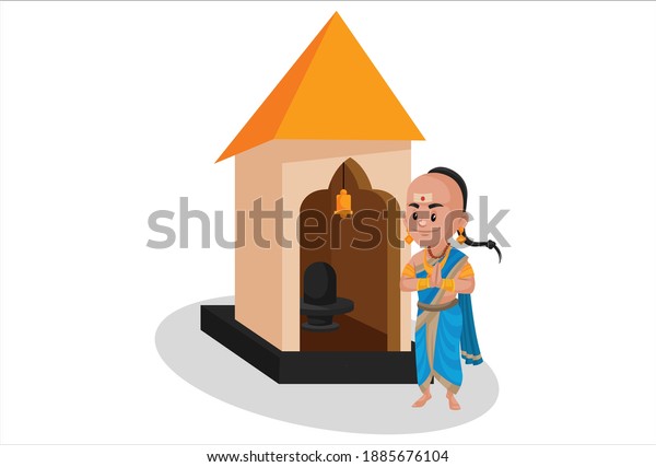 Tenali Ramakrishna Standing Temple Greet Hands Stock Vector (Royalty ...