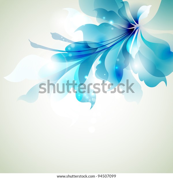 Tender Background Blue Abstract Flower Stock Vector (Royalty Free) 94507099