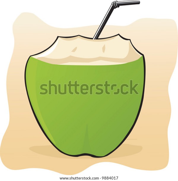 Tender Coconut Straw Stock Vector (Royalty Free) 9884017 | Shutterstock