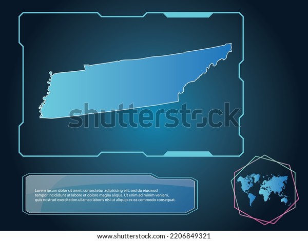 Tennessee Map Infographic Technology Blue Color Stock Vector (Royalty ...