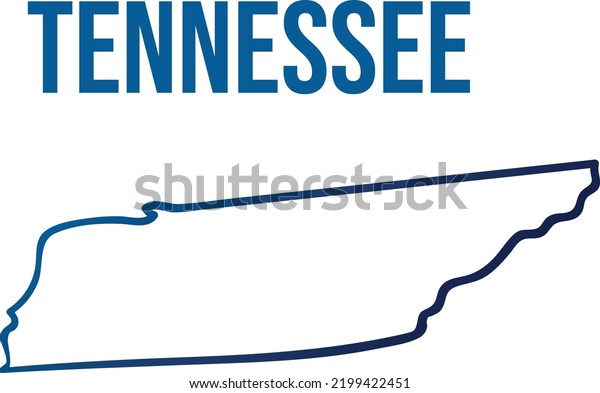 Tennessee State Outline Blue Gradient Map Stock Vector (Royalty Free ...