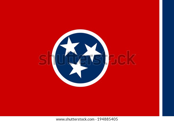 Tennessee State Vector Flag America Isolated Stock Vector (Royalty Free ...