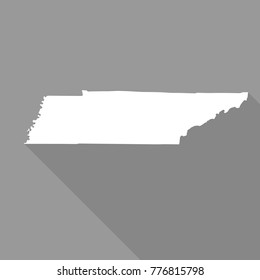 Tennessee White Mapborder Flat Simple Style Stock Vector (Royalty Free ...