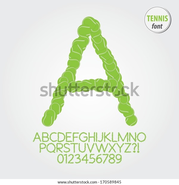 Tennis Ball Alphabet Digit Vector Stock Vector (Royalty Free) 170589845 ...