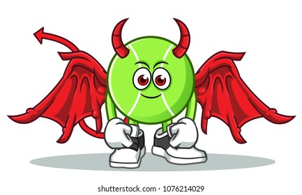 Tennis Ball Devil Mascot Vector Cartoon Stock Vector (Royalty Free ...