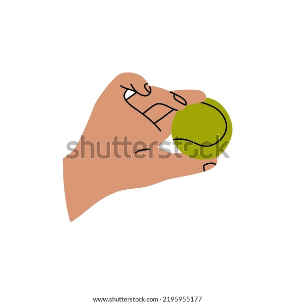 Tennis Ball Hand Hand Drawn Vector Stock Vector (Royalty Free ...