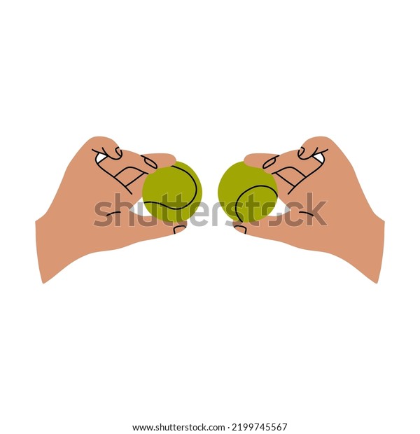 Tennis Ball Hand Hand Drawn Vector Stock Vector (Royalty Free ...