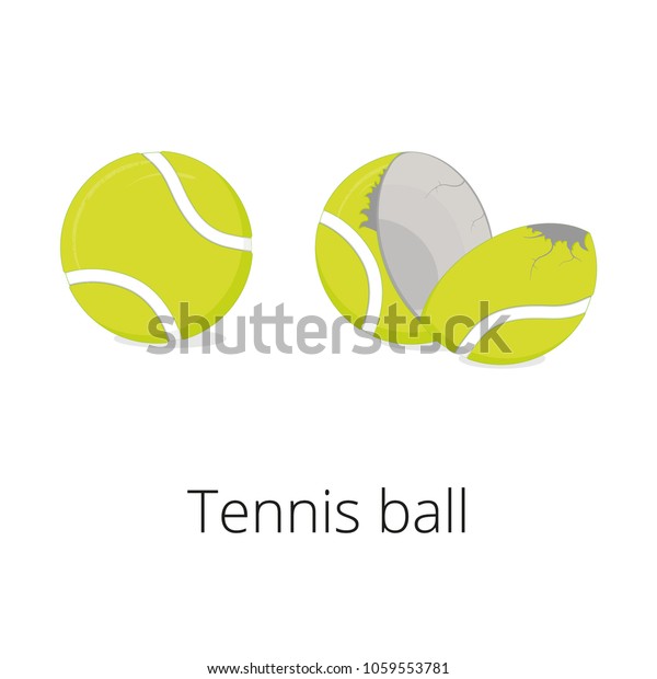 Tennis Ball Ripped Tennis Ball Stock Vector (Royalty Free) 1059553781 ...