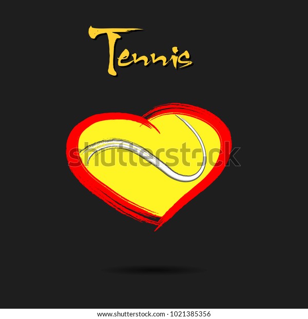 Tennis Ball Shaped Heart Vector Illustration Stock Vector (Royalty Free ...