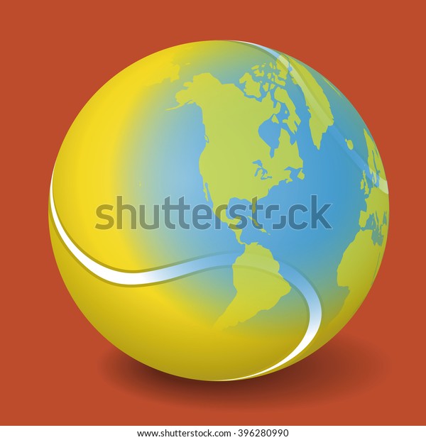 Tennis Ball World Map Vector Illustration Stock Vector (Royalty Free ...