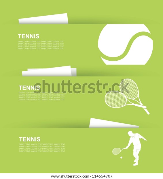 Tennis Banners Vector Illustration Stock Vector (Royalty Free) 114554707