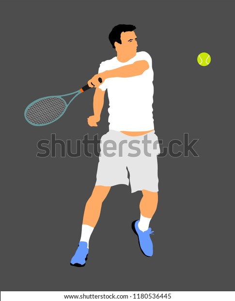 Tennis Player Action Vector Illustration Isolated Stock Vector (Royalty ...
