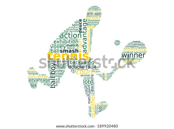 Tennis Player Word Cloud Concept Vector Stock Vector (Royalty Free ...