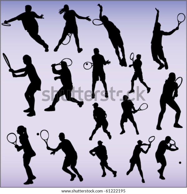 Tennis Players Vector Stock Vector (Royalty Free) 61222195 | Shutterstock