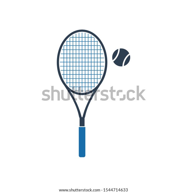 Tennis Racket Ball Icon Flat Style Stock Vector (Royalty Free ...