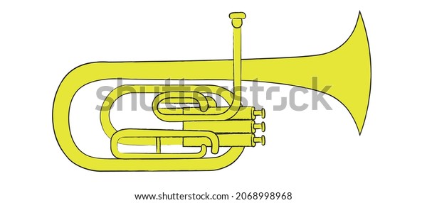 Tenor Horn Hand Drawn Vector Sketch: เวกเตอร์สต็อก (ปลอดค่าลิขสิทธิ์ ...