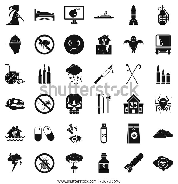 Tension Icons Set Simple Style 36 Stock Vector (Royalty Free) 706703698