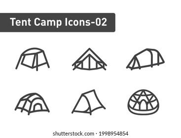 Tent Camp Icon Set Isolated On Stock Vector (Royalty Free) 1998954854 | Shutterstock