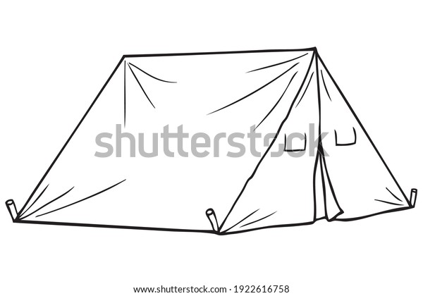 Tent Line Vector Illustration Isolated On Stock Vector (Royalty Free ...