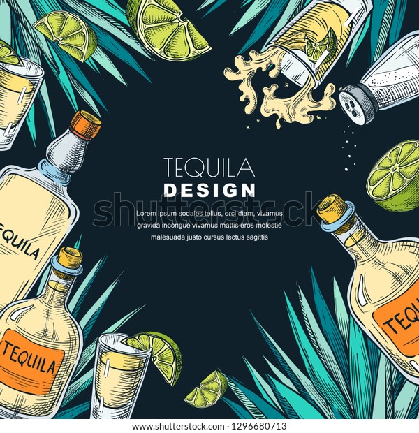 Tequila Label Design Template Sketch Vector Stock Vector (Royalty Free ...