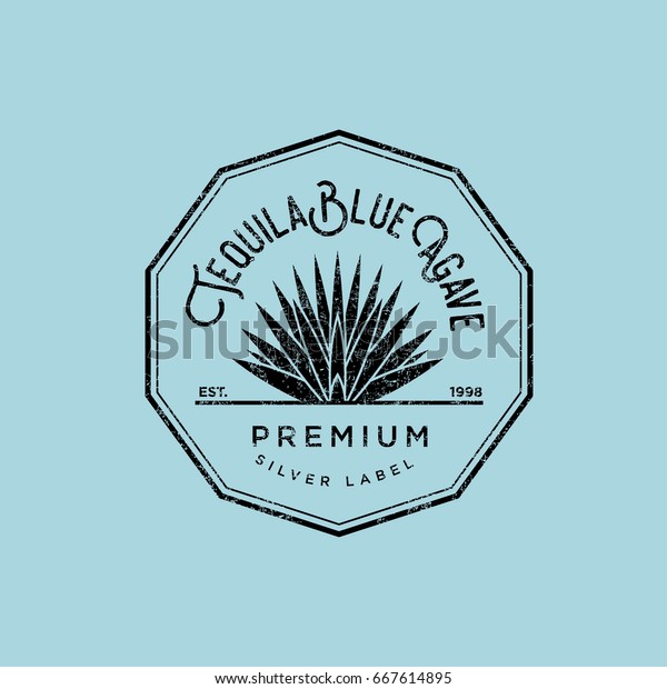 Tequila Logo Silver Tequila Label Blue: เวกเตอร์สต็อก (ปลอดค่าลิขสิทธิ์ ...