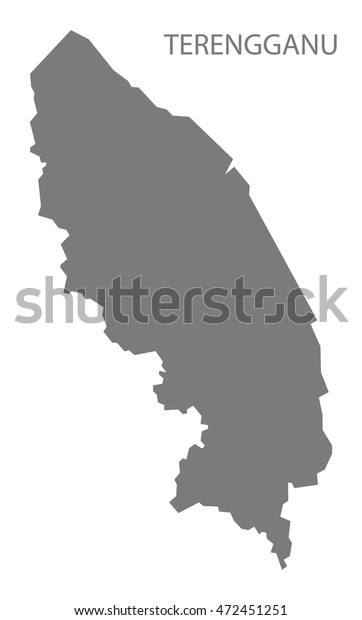 Terengganu Malaysia Map Grey Stock Vector (Royalty Free) 472451251 ...