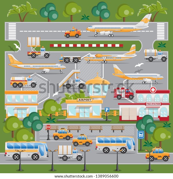 Terminal Airport Side View Vector Illustration Stock Vector (Royalty ...