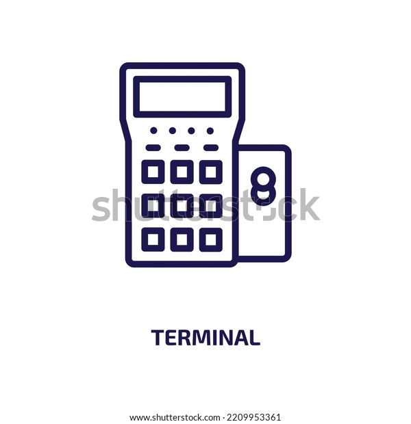 Terminal Icon Business Analytics Collection Thin Stock Vector (Royalty ...