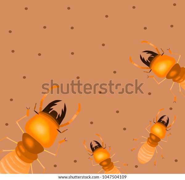 Termite Wooden Groundcartoon Styleisolated Vector Illustration Stock ...