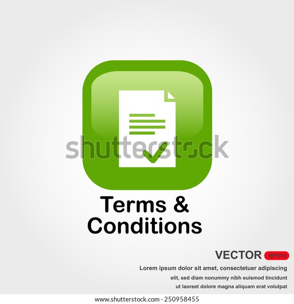 Terms Conditions Icon White Background Stock Vector (Royalty Free ...