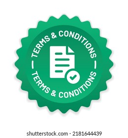 Terms Conditions Label Badge Vector Illustration Stock Vector (Royalty ...