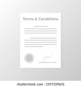 Terms Conditions Paper Form Vector Stock Vector (Royalty Free ...