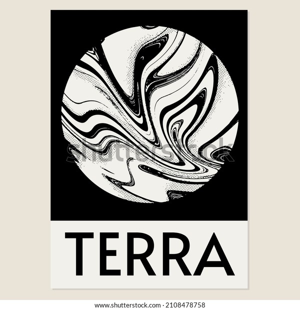 Terra Vector Hand Drawn Minimalistic Illustration Stock Vector (Royalty ...