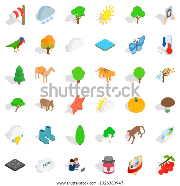 Terrain Icons Set Isometric Set 36 Stock Vector (Royalty Free ...