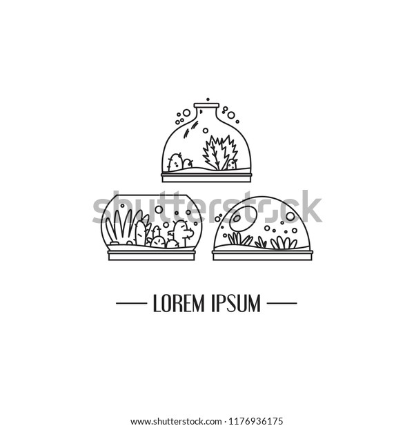 Terrarium Icons Set Line Vector Art Stock Vector (Royalty Free) 1176936175