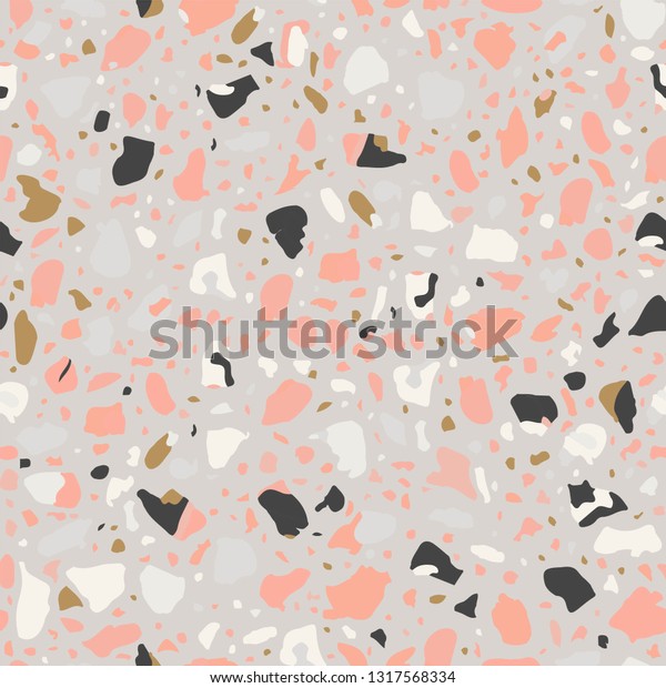 Terrazzo Flooring Seamless Grey Pattern Texture Stock Vector (Royalty ...