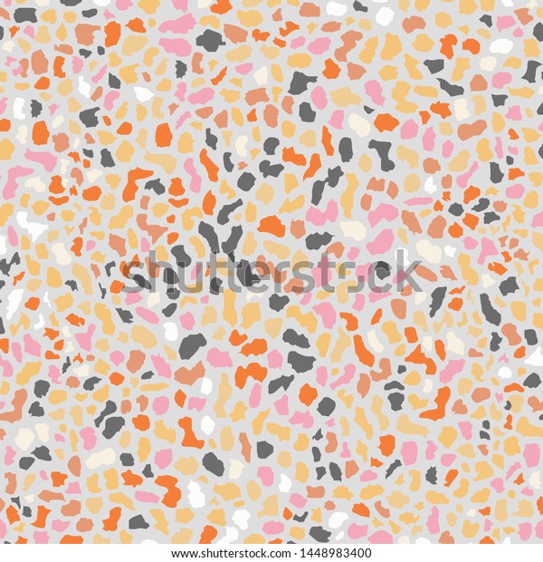 Terrazzo Flooring Texture Pink Seamless Pattern Stock Vector (Royalty ...
