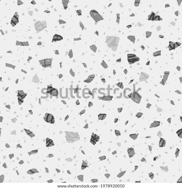 Terrazzo Seamless Pattern Black White Classic Stock Vector (Royalty ...