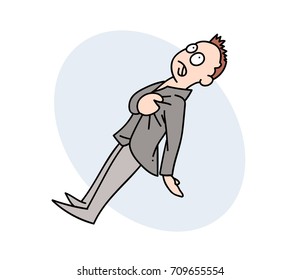 Terrified Man Cartoon Hand Drawn Image Stock Vector (Royalty Free ...