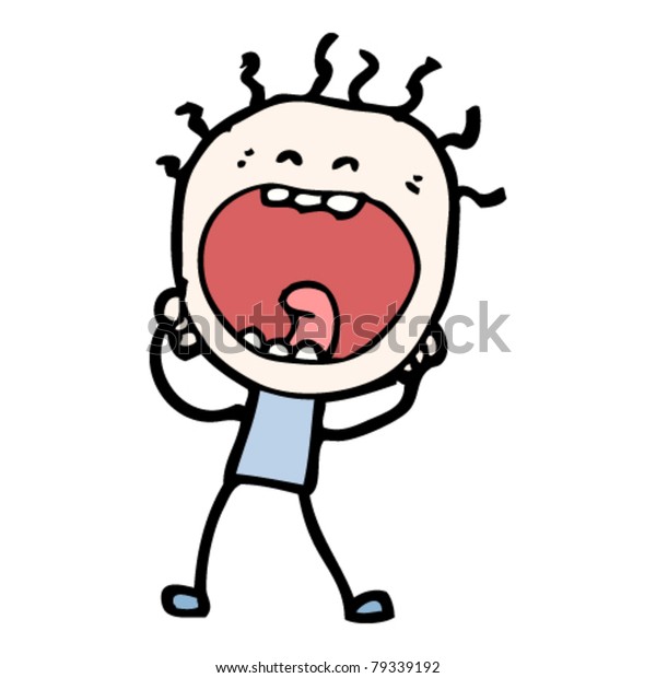 Terrified Screaming Doodle Man Cartoon Stock Vector (Royalty Free) 79339192