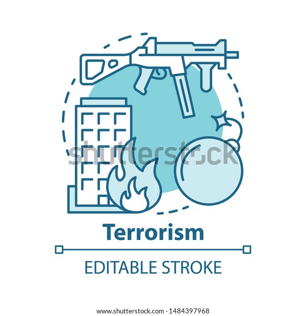 Terrorism Concept Icon Gun Violence Idea Stock Vector (Royalty Free ...