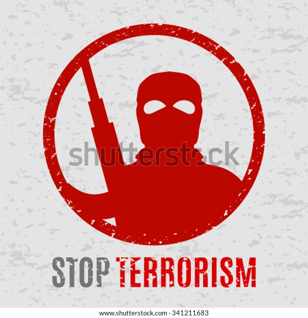 Terrorism Forbidden Red Forbidding Sign Terrorist Stock Vector (Royalty ...